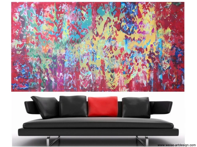 WEISE XXL ACRYLBILD Abstrakt ART Gemälde Modern 169 x 91cm Leinwand 6/23 NEU EUR 85,00 - PicClick DE