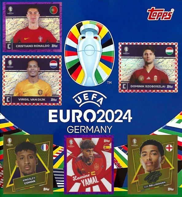 TOPPS EURO 2024 Germany Stickers - (Star Players - Euro Border + Purple ...