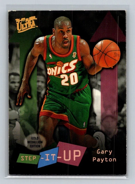 1996-97 ULTRA GOLD Medallion Step-It-Up #G-283 Gary Payton Seattle ...