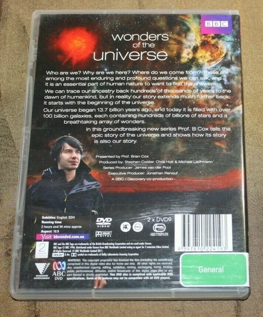 BBC WONDERS OF the Universe Presented by Prof. Brian Cox Double DVDR ...