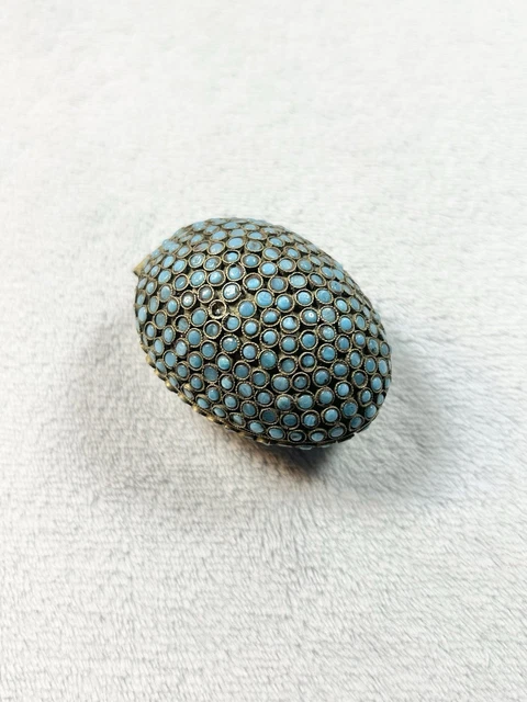 BELLE BOÎTE ŒUF Tibétaine Avec Turquoise Ancienne EUR 54,99 - PicClick FR