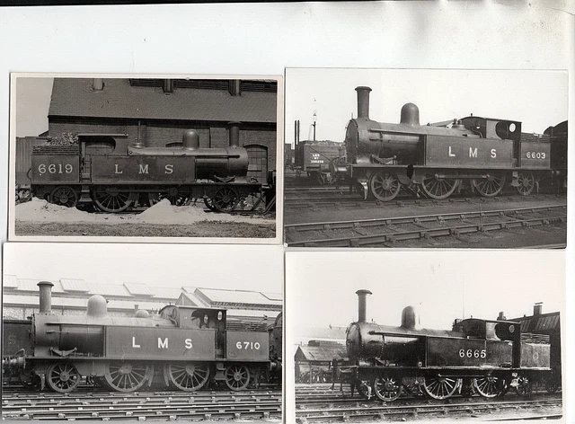 EX LNWR/LMS CLASS 1P 2-4-2Ts X4 Nos 6619 + 6603 + 6710 + 6665 R/PHOTOS ...