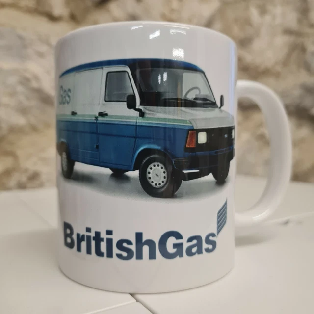 BRITISH GAS FORD Transit van mug cup retro vintage nostalgia 1980s logo ...