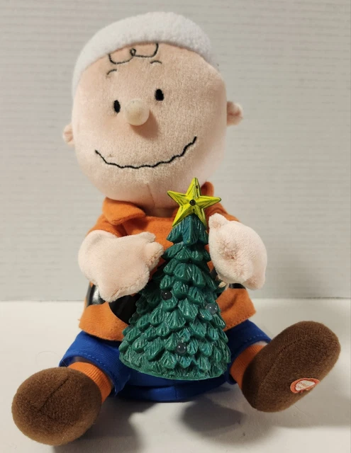 PEANUTS CHARLIE BROWN Christmas Tree Animated Plush 9" Musical Light Up ...