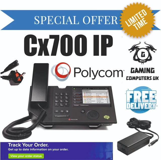 SCHNÄPPCHEN!! ORIGINAL POLYCOM® CX700 IP Telefon 2200-31400-001 CX7000 ...