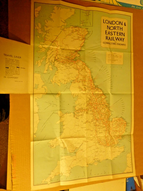 LNER RAILWAY MAP and Connecting Railways 1930 £15.99 - PicClick UK