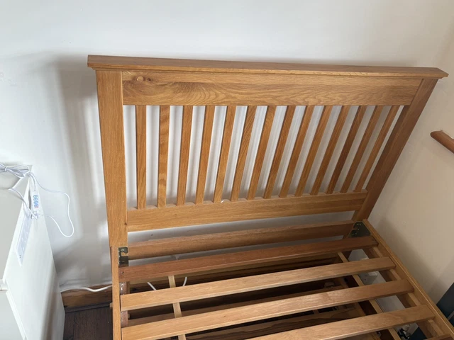 LIGHT OAK SINGLE Bed With Pull Out Guest Bed With Mattress £125.50 ...