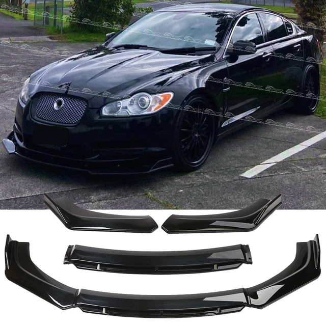 FOR JAGUAR XF X250 XFS MK1 Gloss Black Front Bumper Chin Lip Spoiler ...