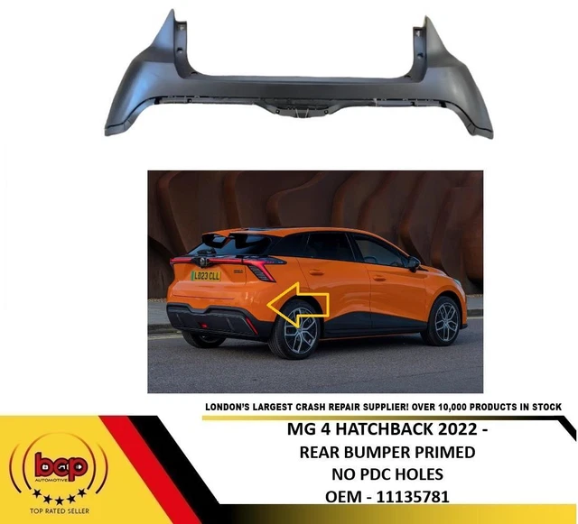 MG4 EV HATCHBACK 2022 Onwards Rear Bumper Upper Section Primed No ...