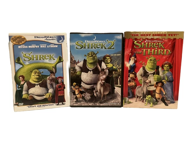 SHREK, SHREK 2 & Shrek The Third (DVD, DreamWorks, lot de 3 films) EUR ...