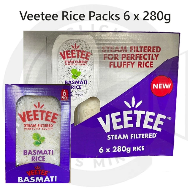 VEETEE RICE EASY Fluffy Basmati Rich Tasty Ready in 2 Mins 6 Packs of ...