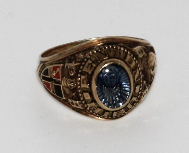 VINTAGE 1969 FENTON High School 10K Gold Class Ring Blue Sz 6.25 Bensenville IL £169.48 ...