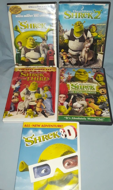SHREK DVD LOT: Shrek 1 & 2-Shrek the 3rd-Shrek Forever After-Shrek 3D, 5 Total £7.28 - PicClick UK