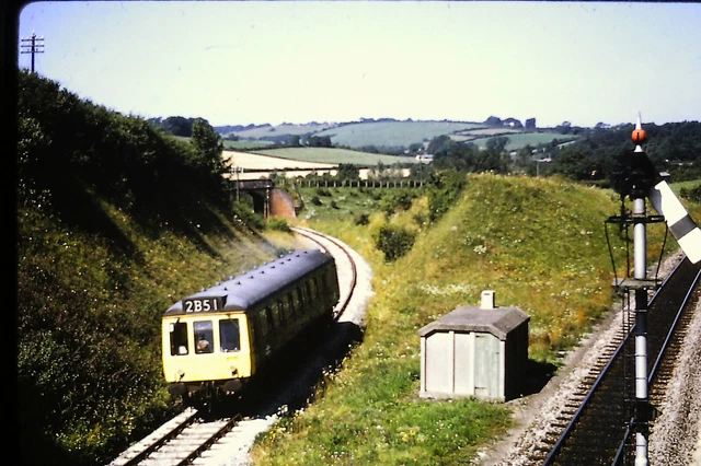 ORIG 35MM COL/SLIDE DMU Class 121 55033 Nr Maiden/Newton 18/9/1972 ...