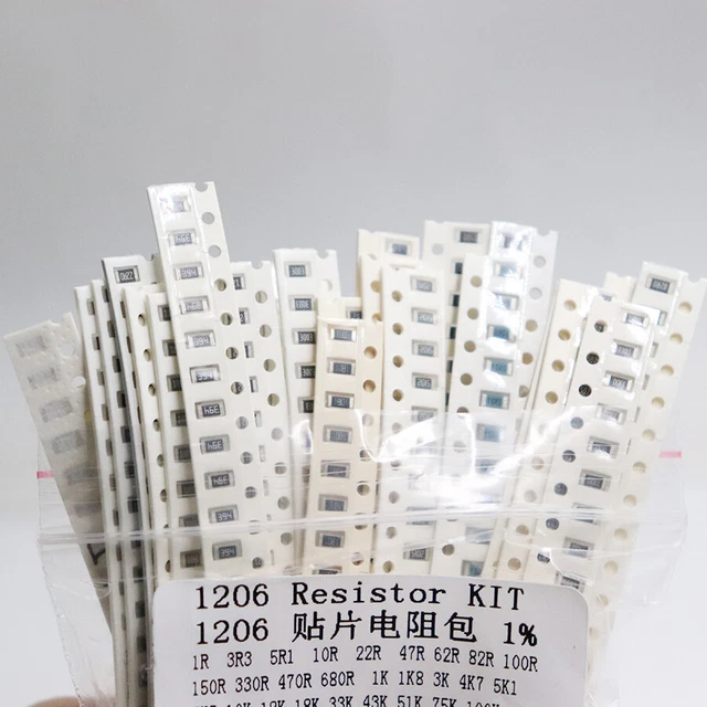 1206 SMD RESISTOR Kit Assorted Kit 1ohm-1M ohm 1% 33 valuesX 20pcs ...