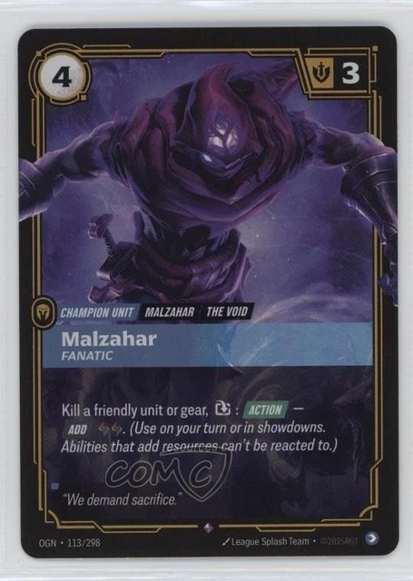 2025 RIFTBOUND ORIGINS: League of Legends TCG OGN Malzahar Fanatic #113 ...