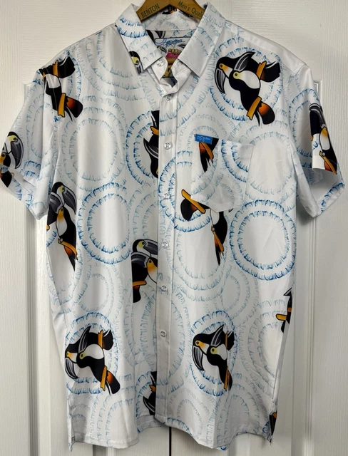 RETRO RIFLE RULE #2 Fight Club Tyler Durden Toucan Button Down Shirt Sz ...