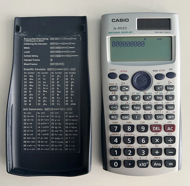 CASIO FX-991ES SCIENTIFIC Calculator Dual Power Solar & Cell Natural ...