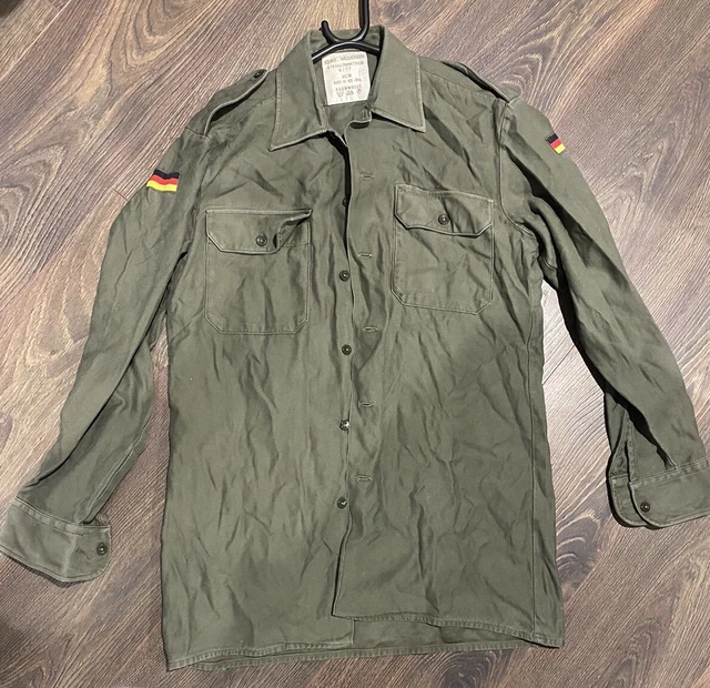 GERMAN ARMY SHIRT Uniform Khaki Military Soldier Green German Pre Owned ...
