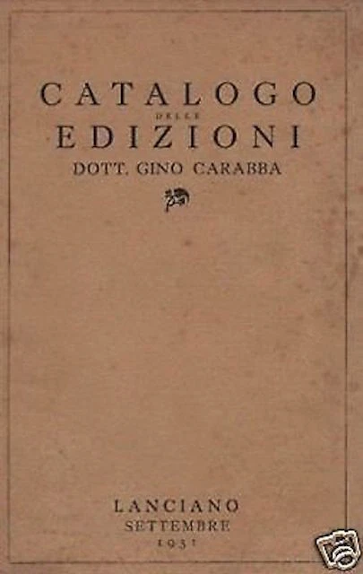 ABRUZZO_LANCIANO_CATALOGO EDIZIONI CARABBA_ANTICO Raro Repertorio_1931 ...