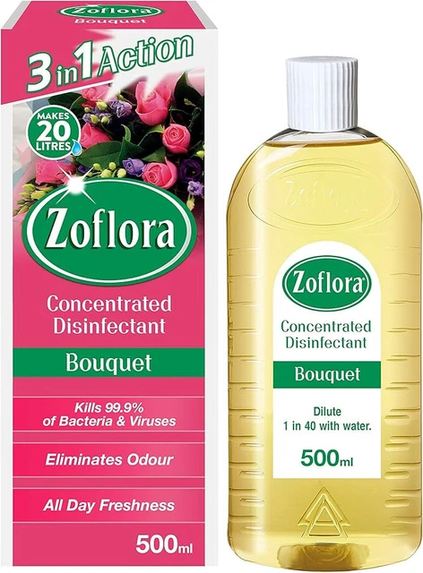ZOFLORA BOUQUET CONCENTRATED Multipurpose Disinfectant Liquid 500ml Pet ...
