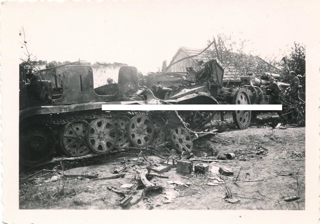 PANZER-HALBKETTE ARI EINHEIT mit 15cm Geschütz abgeschossen WK II EUR ...