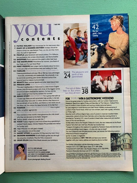 YOU MAG 7-MAY-1995 ABBA Julia Ormond Juliet Stevenson Gloria Estefan ...