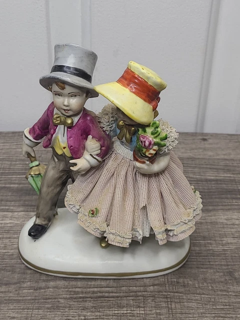 VINTAGE DRESDEN PORCELAIN Lace Dancing Couple Figurine Read £14.47 ... VINTAGE DRESDEN PORCELAIN Lace Dancing Couple Figurine Read £14.47 ...