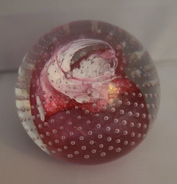 CAITHNESS GLASS PAPERWEIGHT 40th Anniversary Congratulations Ruby $47. ...