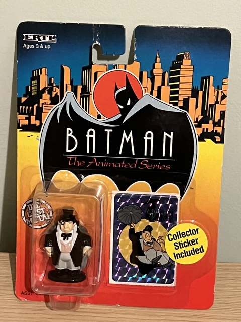 PENGUIN BATMAN ANIMATED Series Die Cast Figure + Sticker Original Pack ...