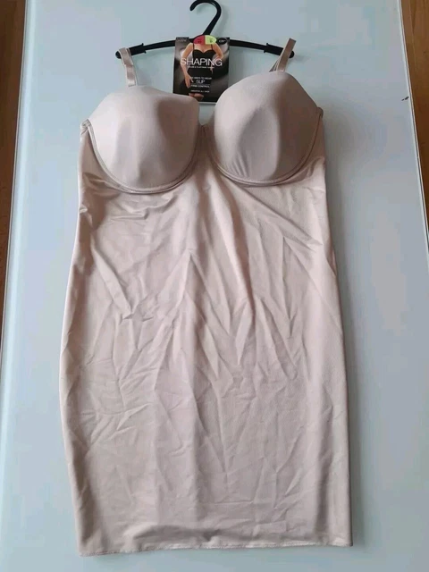 M&S BEIGE/FAWN FIRM Control Shaping Underwired Full Slip UK Size 40D £ ...