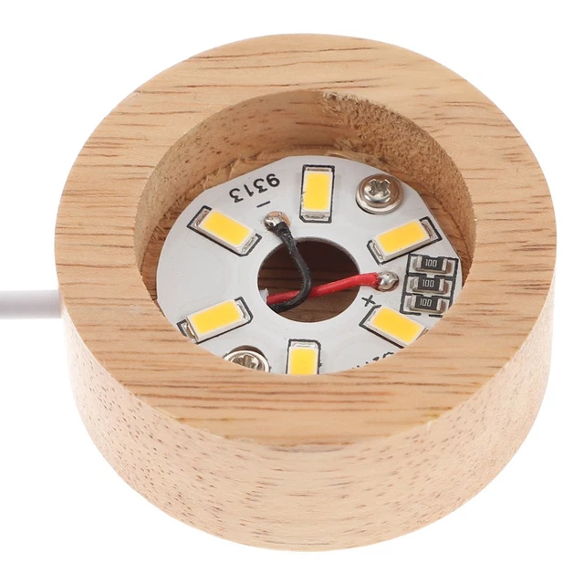 SET OF 3 Light up Sphere Holder Bulk Led Display Base Wooden Stand ...