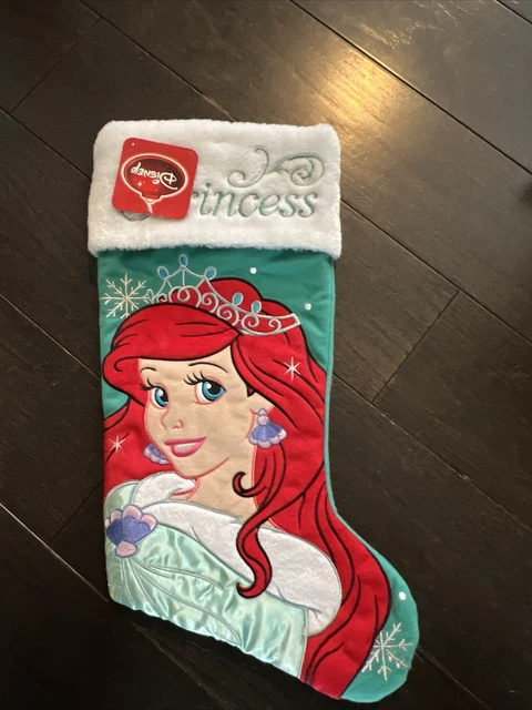 DISNEY PRINCESS ARIEL Christmas Stocking Embroidered Little Mermaid £14 ...