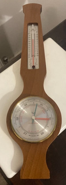 VINTAGE TAYLOR STORMOGUIDE wall aneroid banjo barometer and thermometer ...