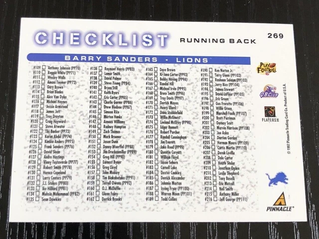 BARRY SANDERS SCORE 1998 #269 Detroit Lions OSU Cowboys Heisman HOF EUR ...