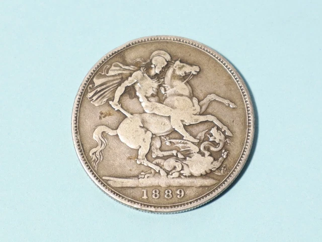 1889 BRITISH QUEEN Victoria Silver Crown Coin #GK17 £24.00 - PicClick UK