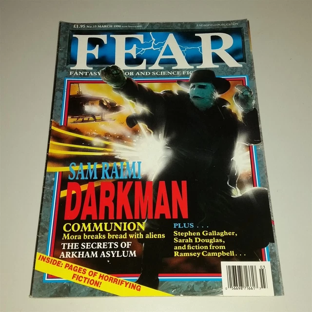 FEAR #15 MARCH 1990 Sam Raimi Darkman Arkham Asylum British Horror ...