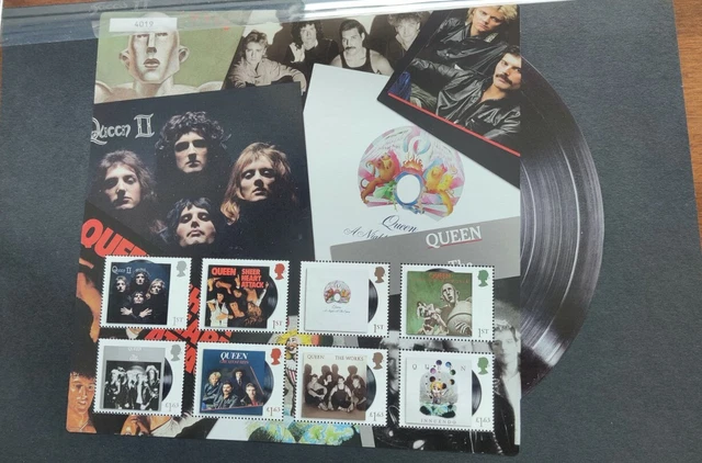 QUEEN ALBUM COVERS Fan Sheet Royal Mail Numbered GB Stamp Set (5000 ...
