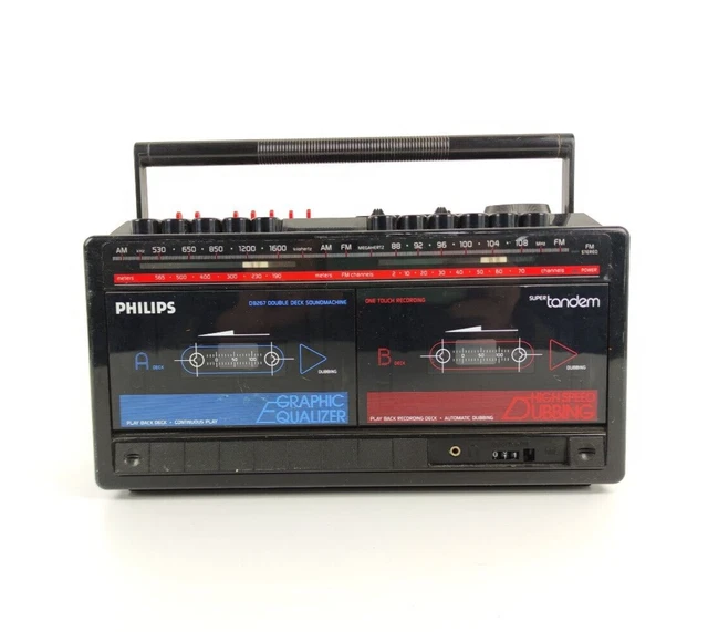 PHILIPS SUPER TANDEM Radio D8268 Vintage Ghetto Blaster Boombox EUR 24 ...