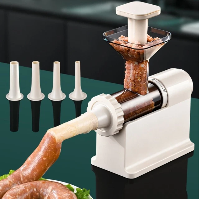 MANUAL SAUSAGE STUFFING Machine Meat Grinder Filling Maker With Tubing ...