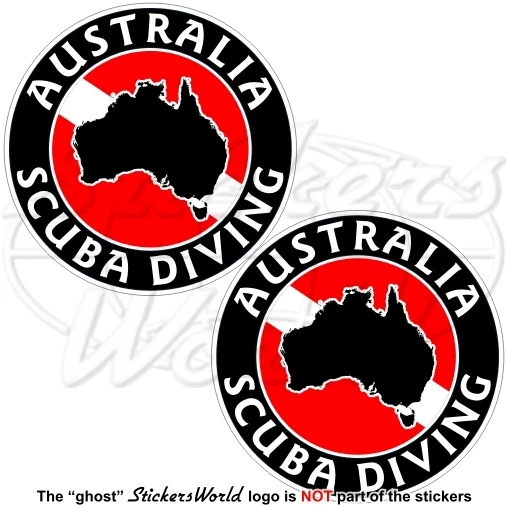 AUSTRALIA SCUBA DIVING Flag-Australian Map Shape Circular Sticker ...