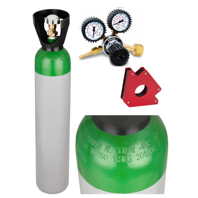 ARGON/CO2 MIX FULL Gas Bottle 10L 200B Welding Cylinder Mouse ...