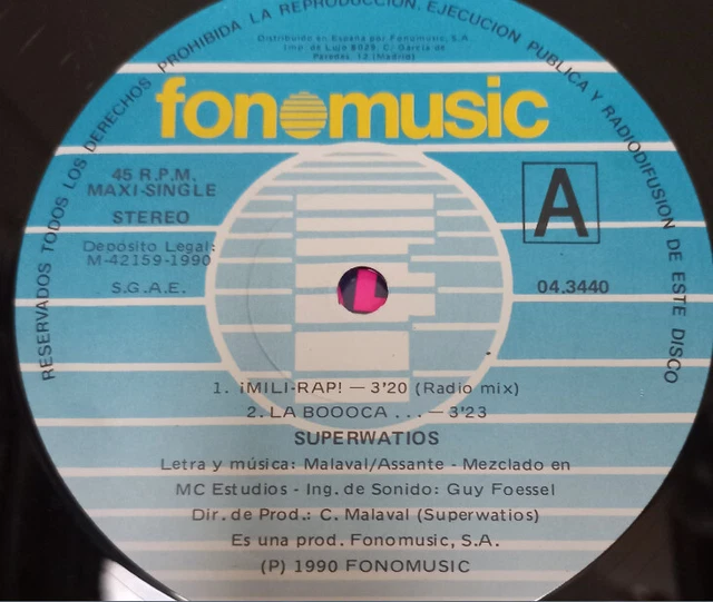 MILI RAP SUPERWATIOS, Fonomusic 1990, Disco De Vinilo Lp EUR 5,00 ...