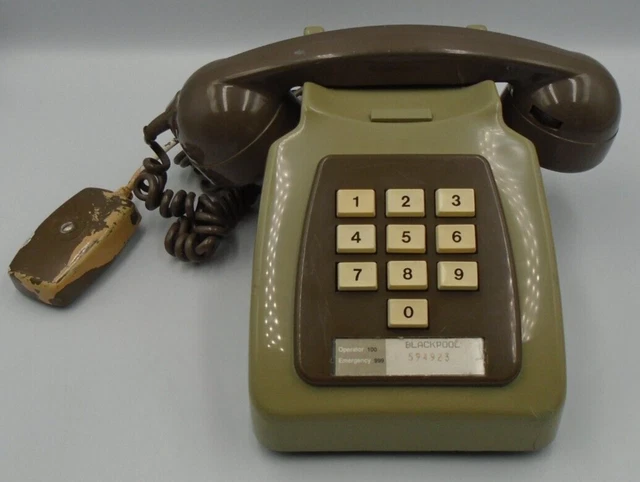 VINTAGE 1970S PO 756 GNA 80/4 PUSH BUTTON TELEPHONE & 52A CONNECTION ...