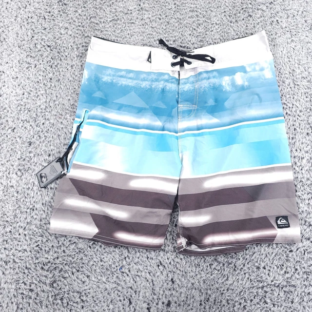 QUICKSILVER SHORTS MENS 38 Blue Cypher Board Shorts Surf Beach Bottle ...