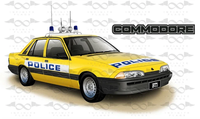 HOLDEN VL BT1 Police Commodore YELLOW flag/banner 150cm x 90cm NEW EUR ...
