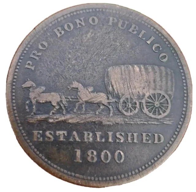 1800 RRARE LONDON Soho Mihell's Caravan 15 Office Penny Token Coin GB ...