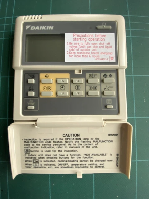 DAIKIN HARD WIRED Air Conditioning Remote Controller Ref. BRC1D619 £25. ...