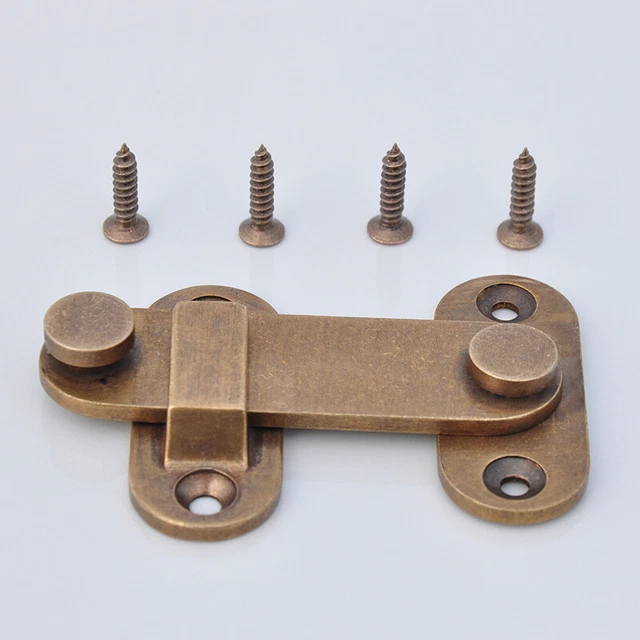 DOOR LOCK+SCREWS BOLT Brass Catch Latch Slide for Bathroom Bedroom ...