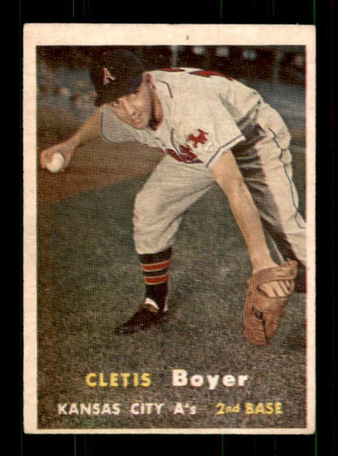 1957 TOPPS #121 Clete Boyer VG/VGEX RC recrue Athletics 528189 EUR 8,60 ...
